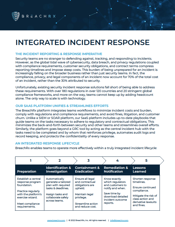 Integrated Incident Reporting & Response - BreachRx