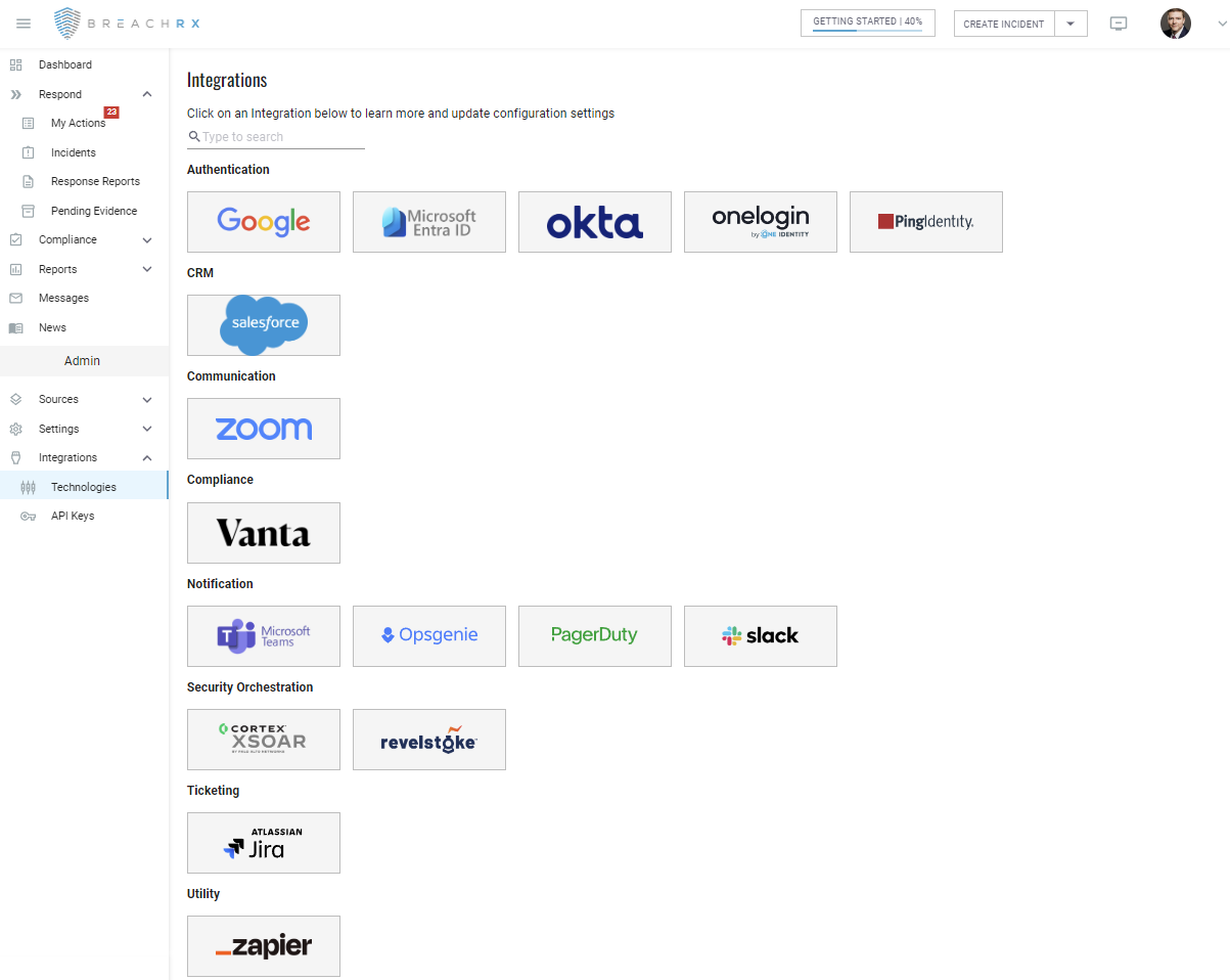 Integrations - BreachRx